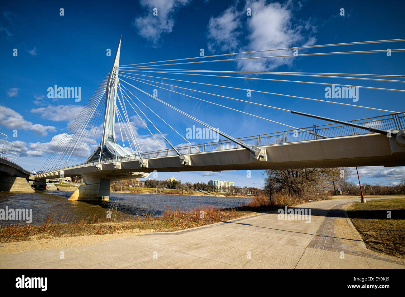 The Esplanade Riel pedestrian bridge @The Forks, Winnipeg, Manitoba ...