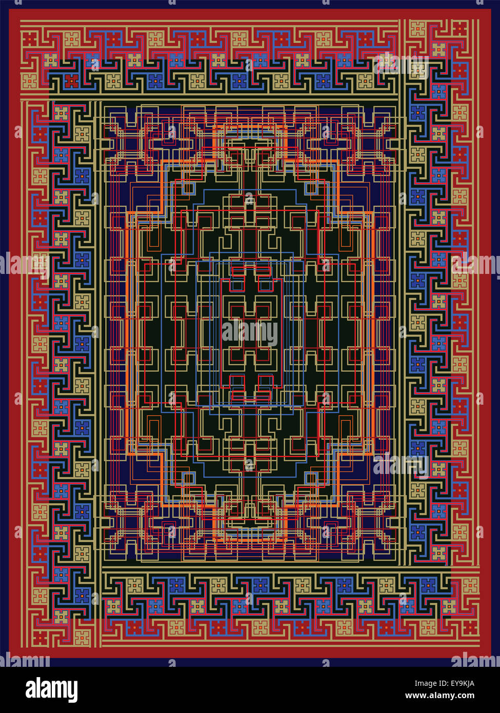 Colorful Geometrical Carpet Design Stock Photo - Alamy