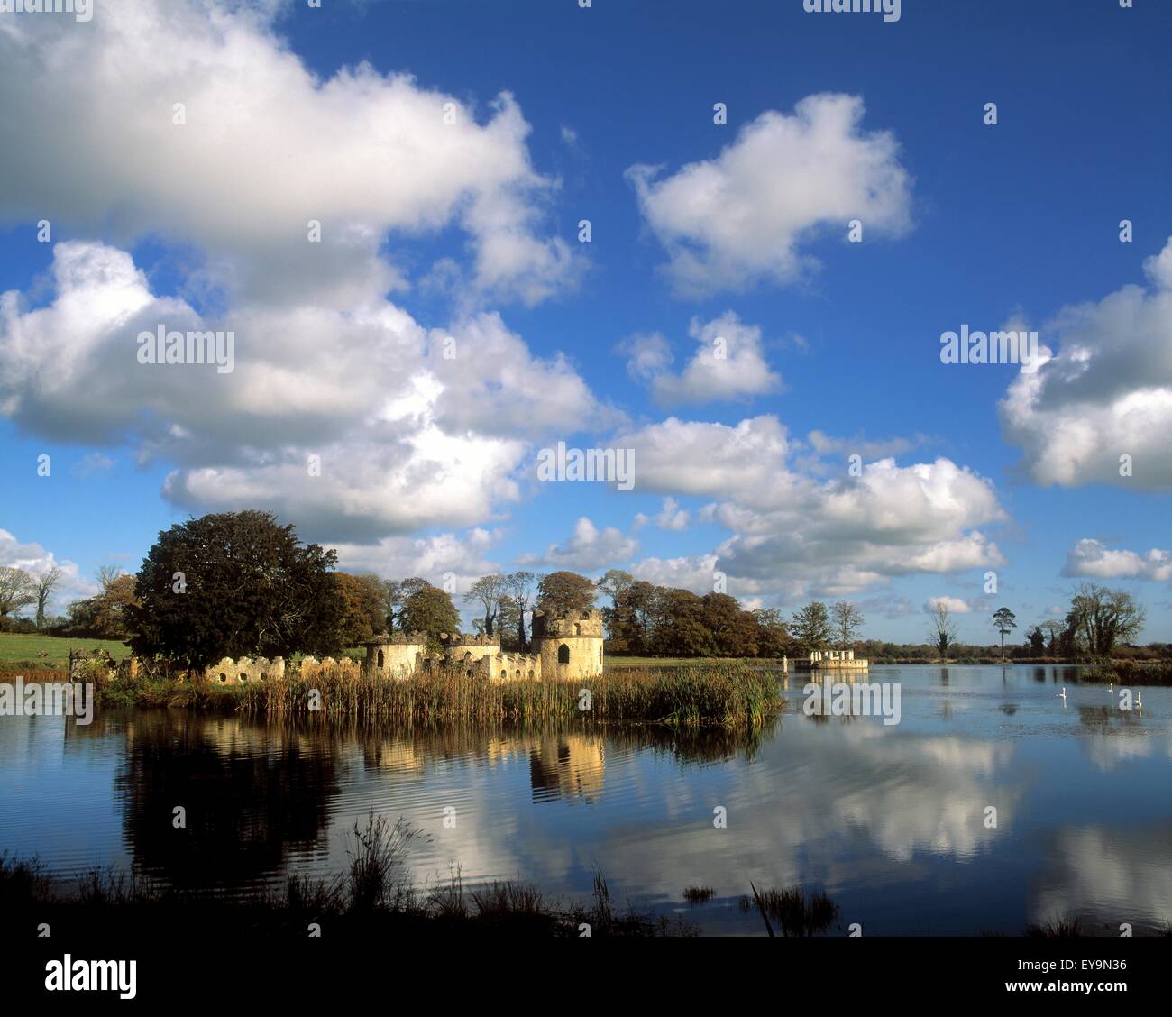 Larchill Arcadian Garden, Co Kildare, Ireland; Lake Island And Follies ...
