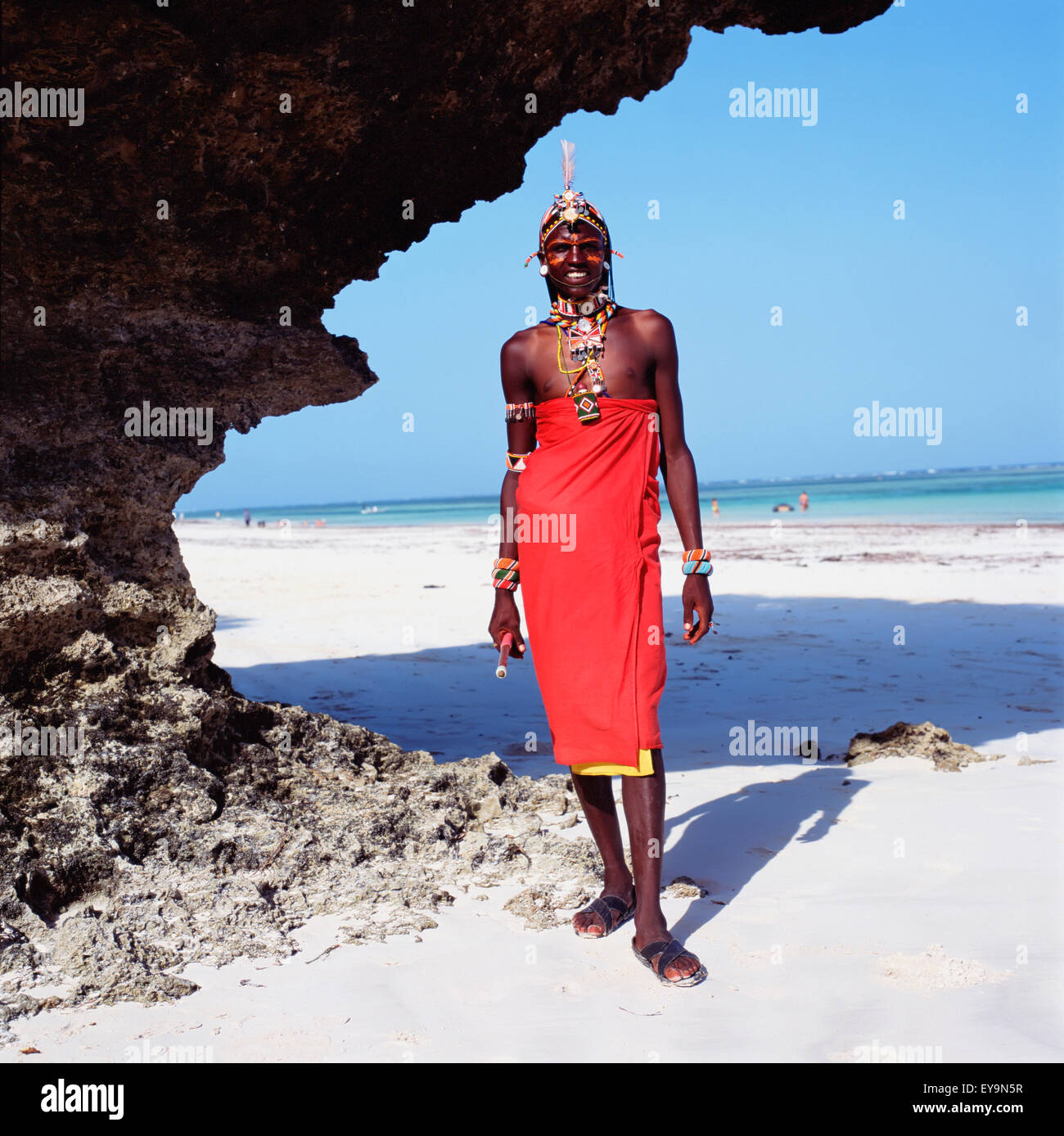 Samburu Tribesman On Diani Beach Stock Photo - Alamy