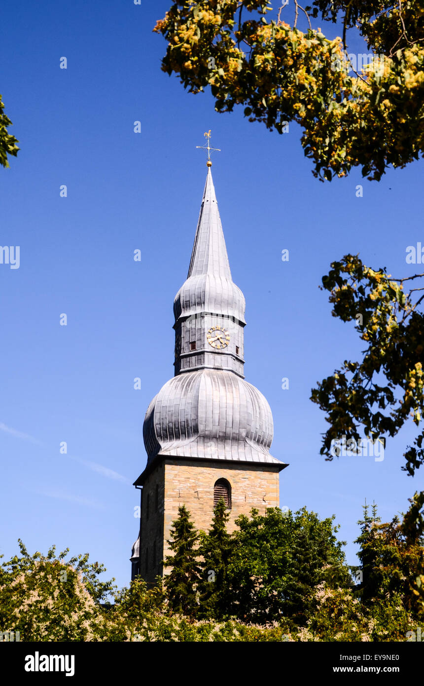 Typical Gothic Belfry Church Tower Stock Photo - Alamy