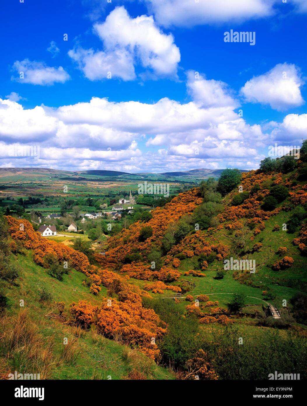 High Angle View Of Buildings In The Gortin Valley, County Tyrone ...