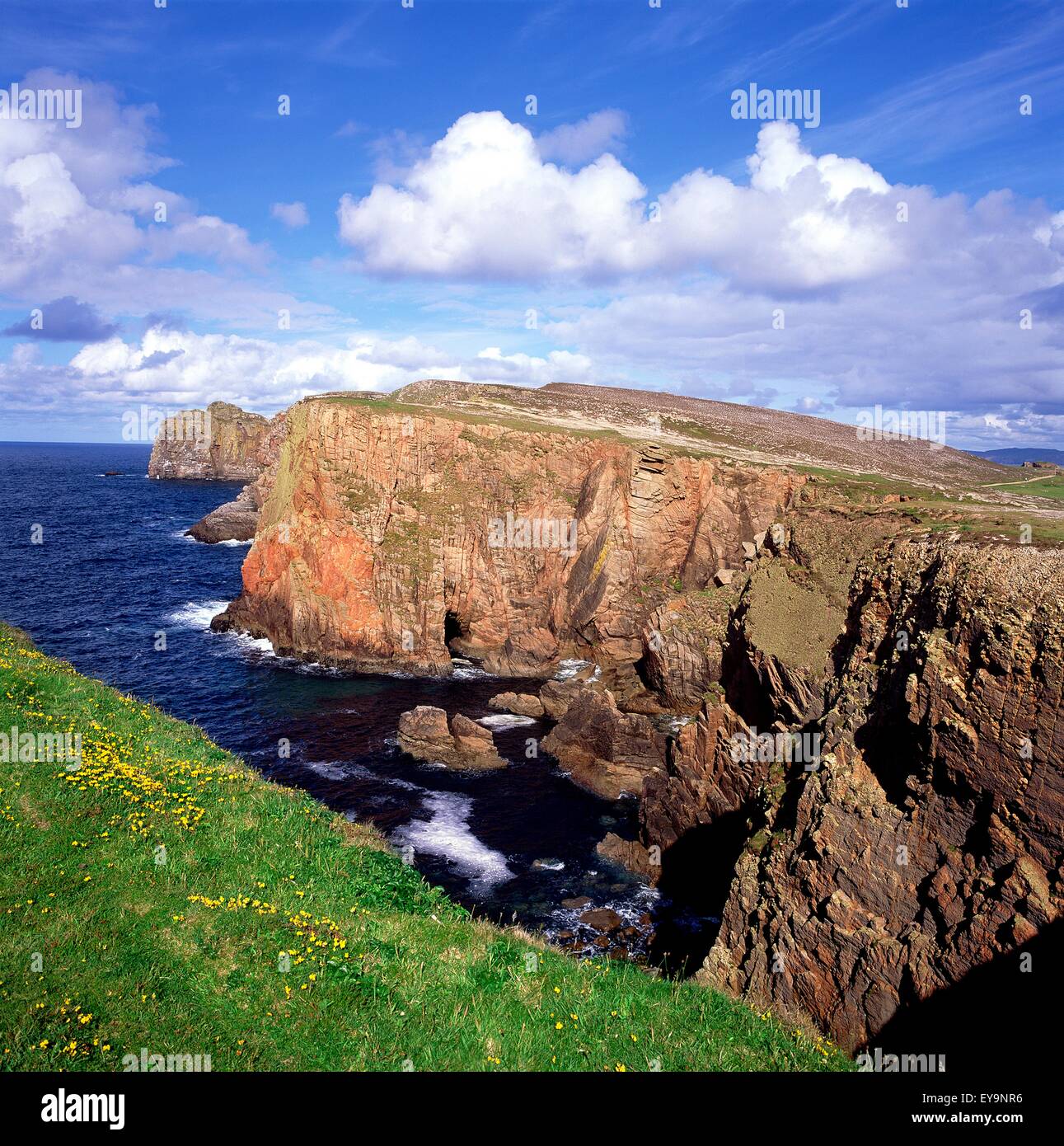 High Angle View Of Rock Formations At The Coast, Tory Island, County ...