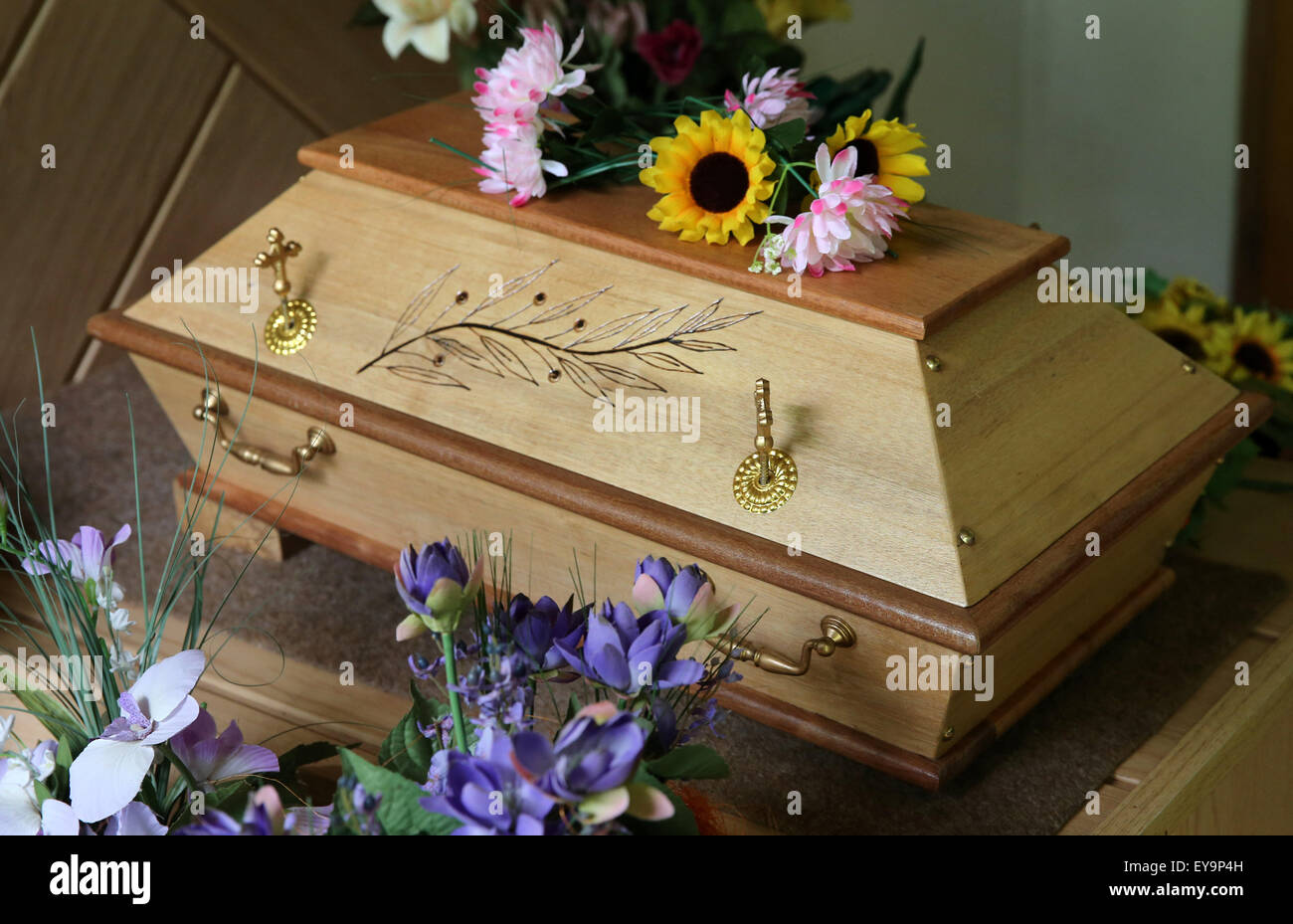Rostock, Germany. 23rd July, 2015. A small coffin in the remembrance ...