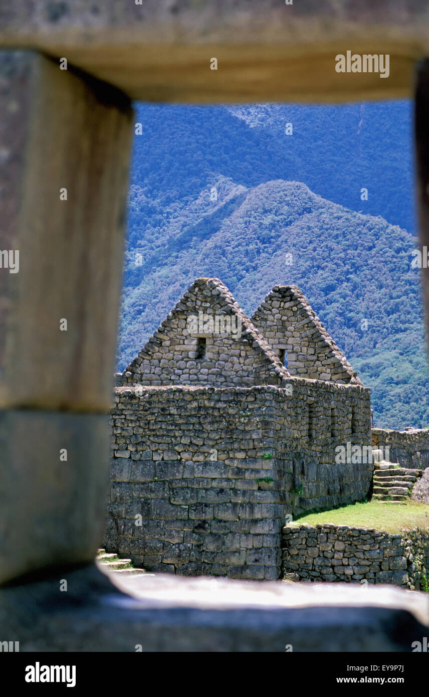 View Through Window At Machu Picchu Stock Photo - Alamy
