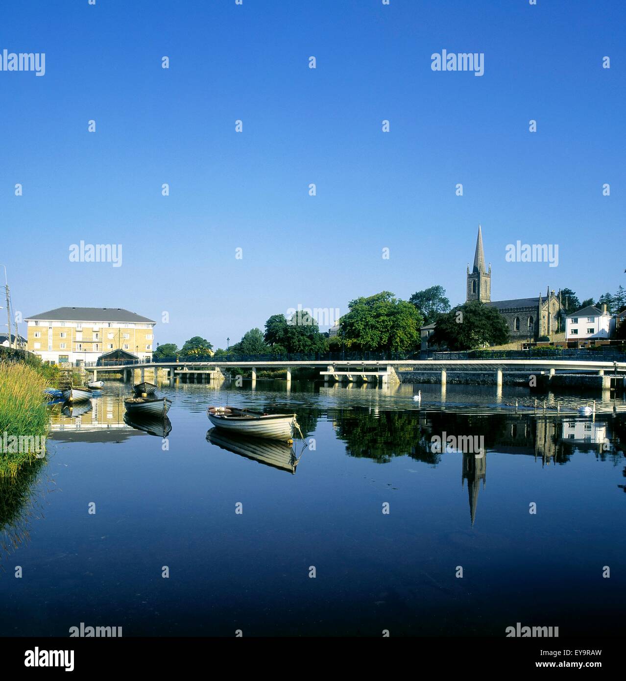 Skyline Over The River Garavogue, Sligo City, Co Sligo, Ireland Stock ...