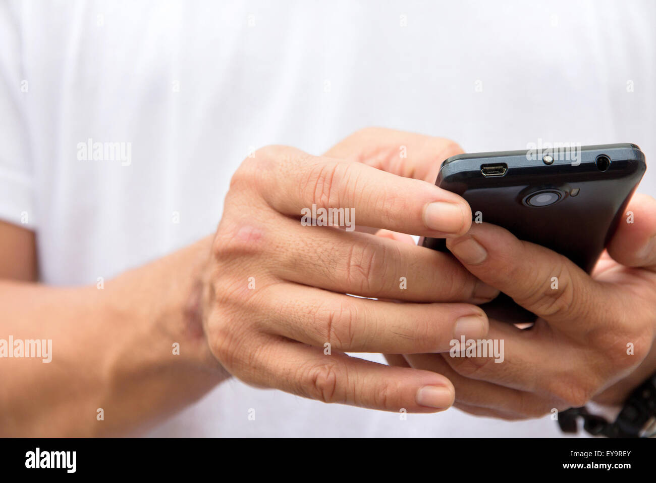 man checking his phone background Stock Photo - Alamy