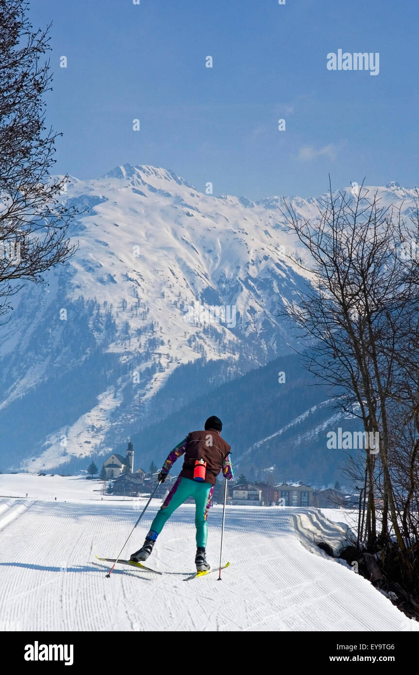 Cross Country Skiing In Obergesteln Stock Photo - Alamy