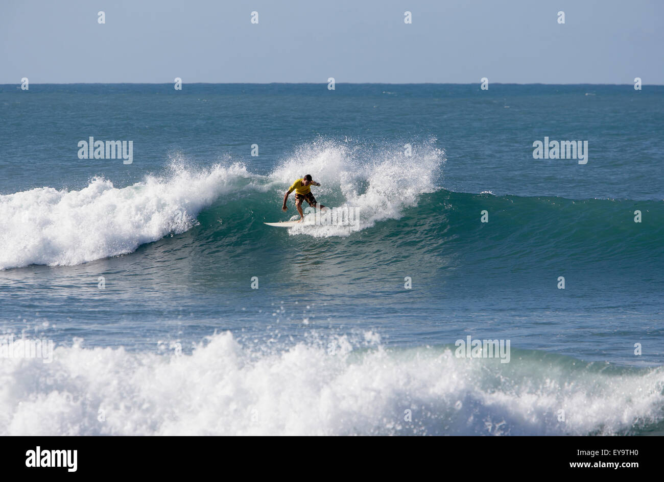 Surfer On Big Wave Stock Photo - Alamy