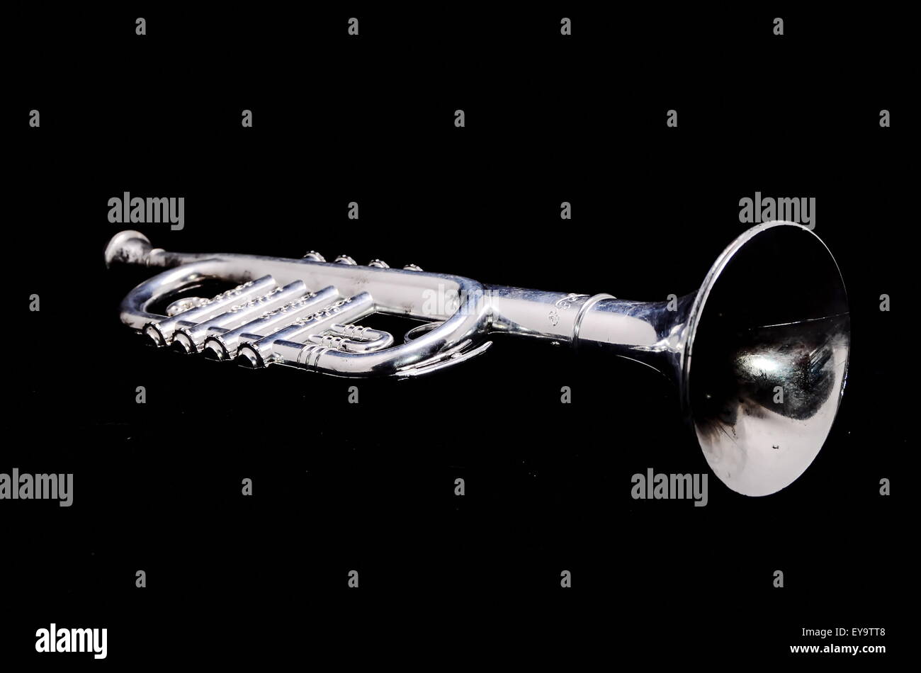 Silver Vintage Toy Trumpet Stock Photo - Alamy