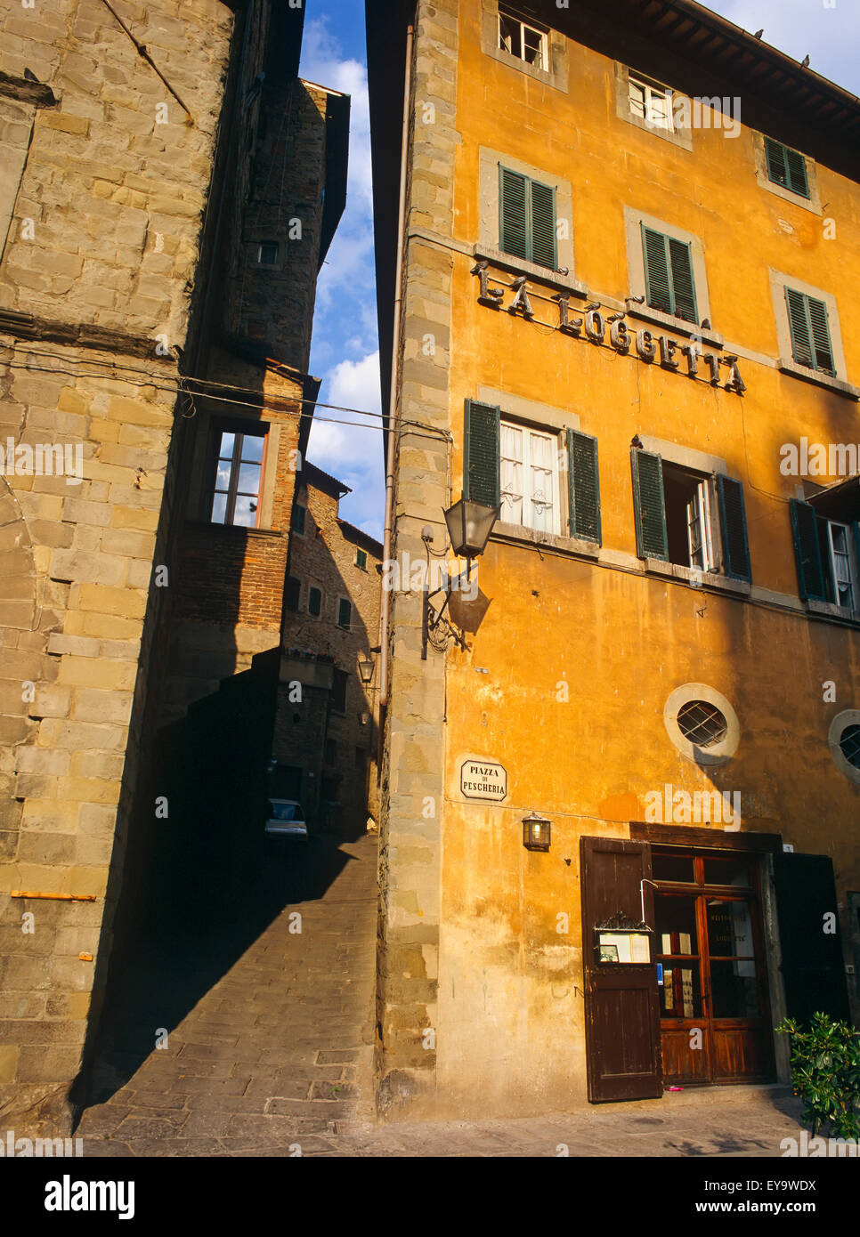 Steep Alley Between Two Buildings Stock Photo - Alamy