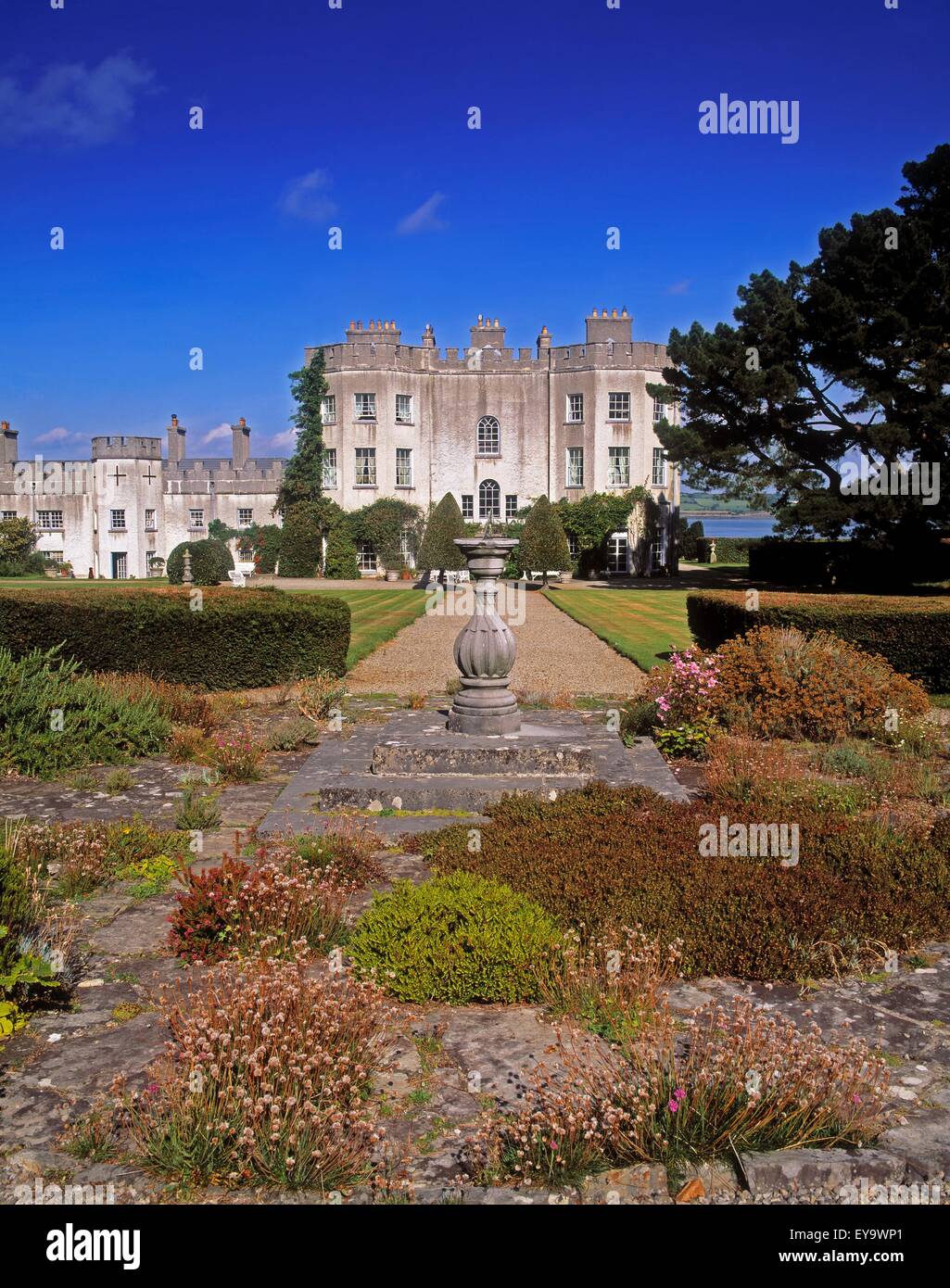Glin Castle, Co Limerick, Ireland; Sundial Terrace At An 18Th Century ...