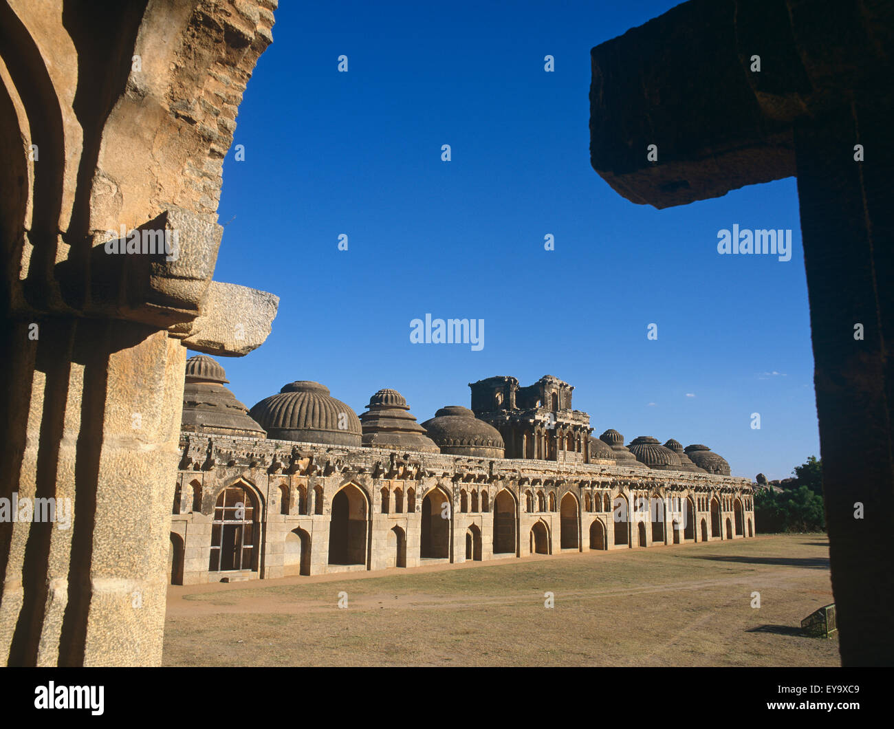 The Elephant Stables At Hampi Stock Photo - Alamy