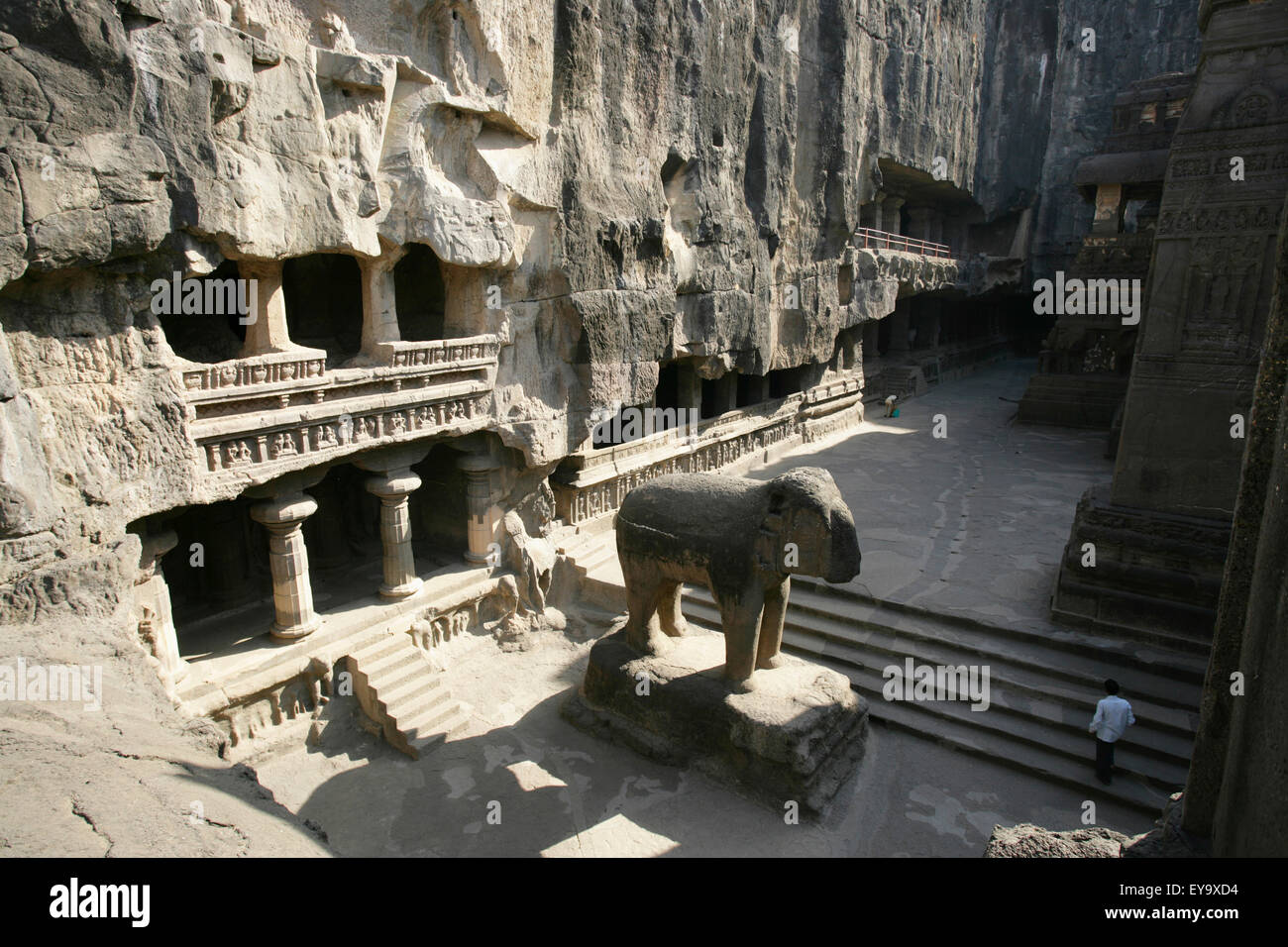 Cave Temples Of Ellora, High Angle View Stock Photo - Alamy