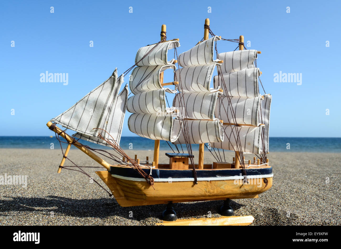 Sail Ship Toy Model Stock Photo - Alamy