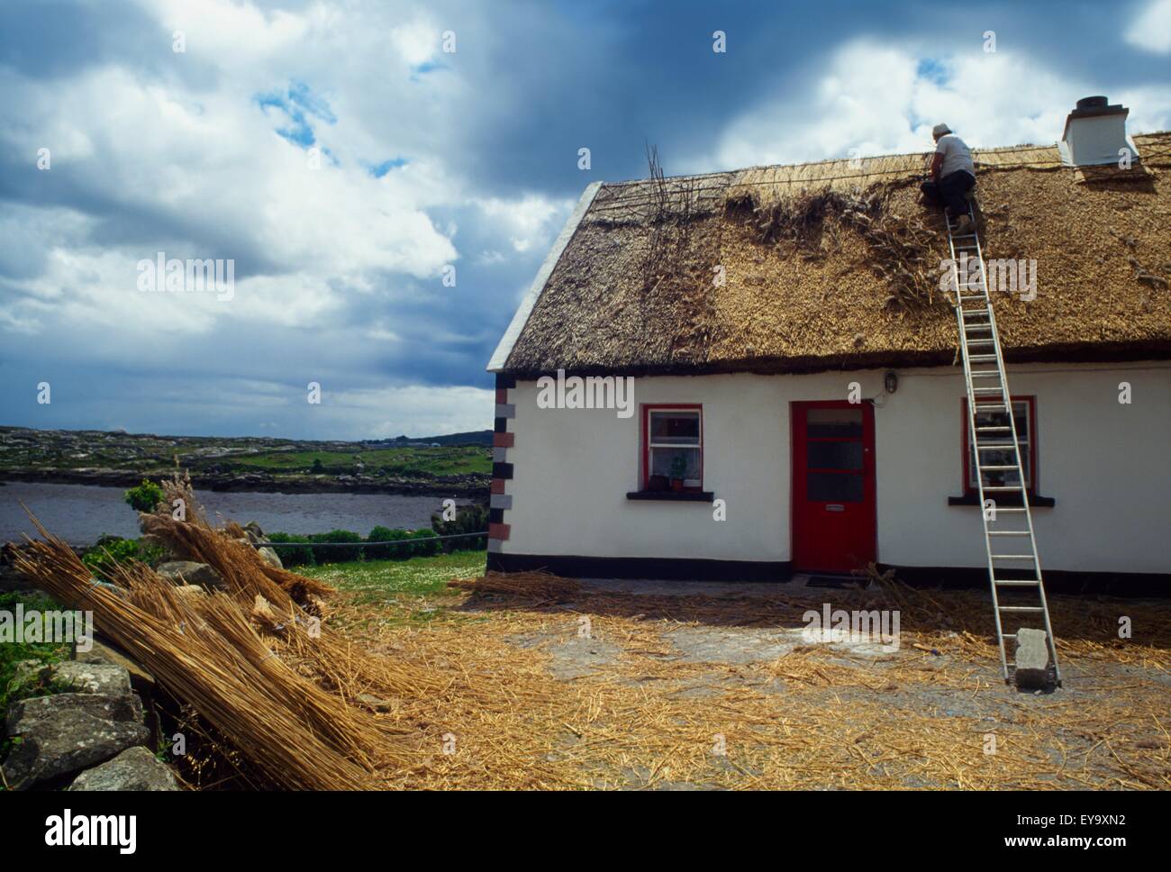 Co Galway, Ireland; Traditional Thatching Stock Photo - Alamy