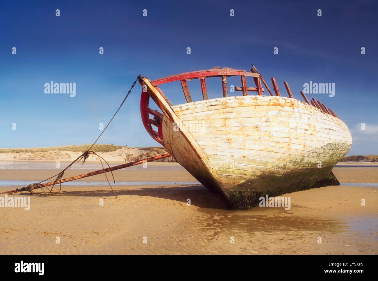 Co Donegal, Ireland; Marooned Boat Stock Photo - Alamy