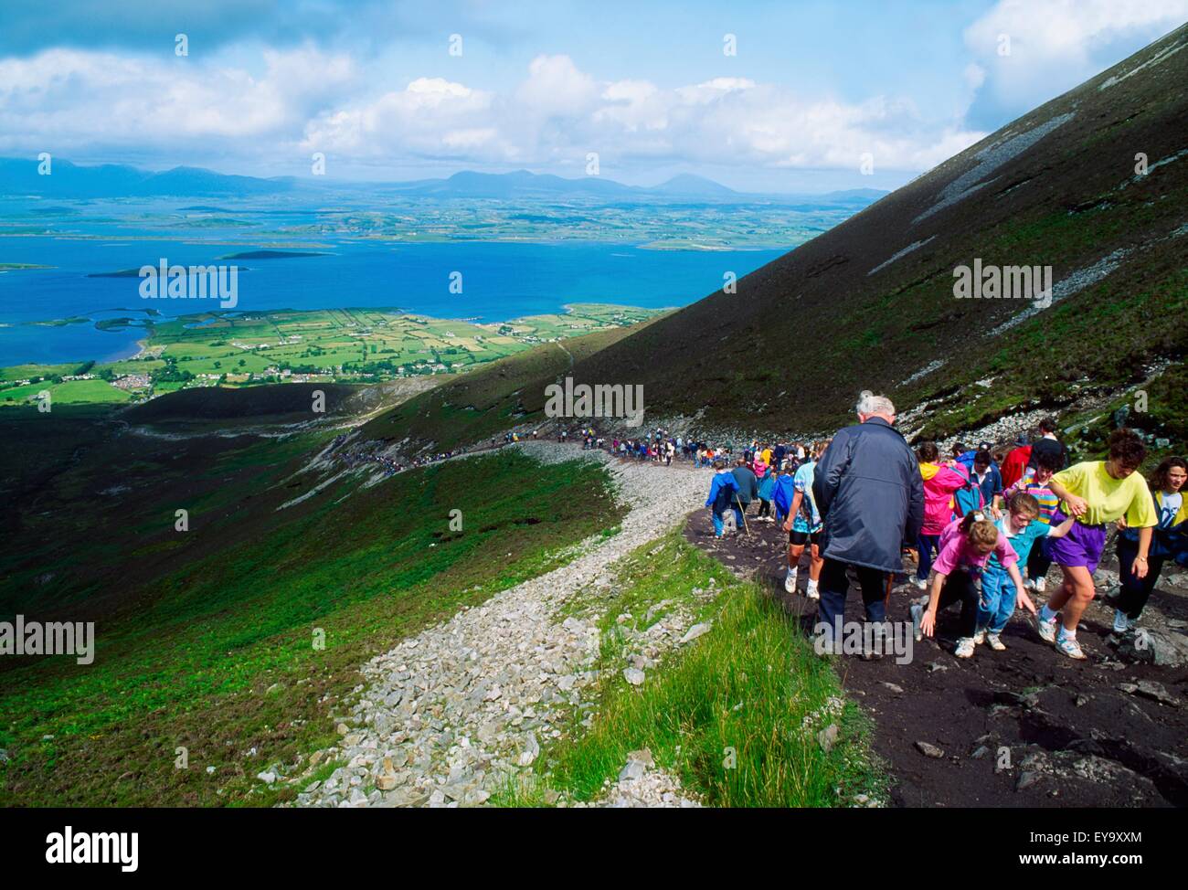 Croagh Patrick, Co Mayo, Ireland; People On A Pilgrimage Stock Photo ...