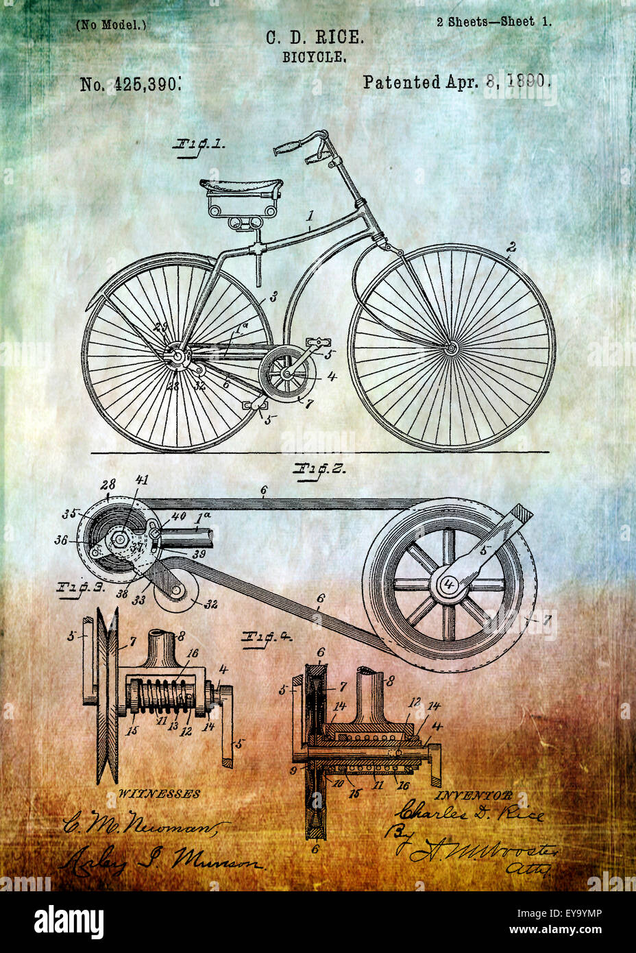 Bicycle patent from 1890 Patent Art - Fine Art Photograph Based On ...