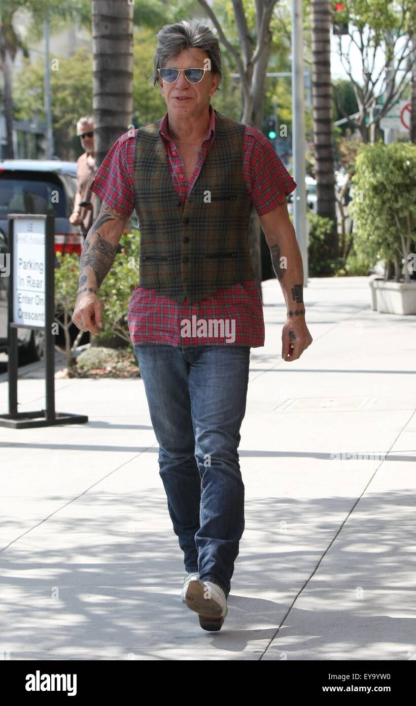 Mickey Rourke leaves Cafe Roma in Beverly Hills Featuring: Mickey ...