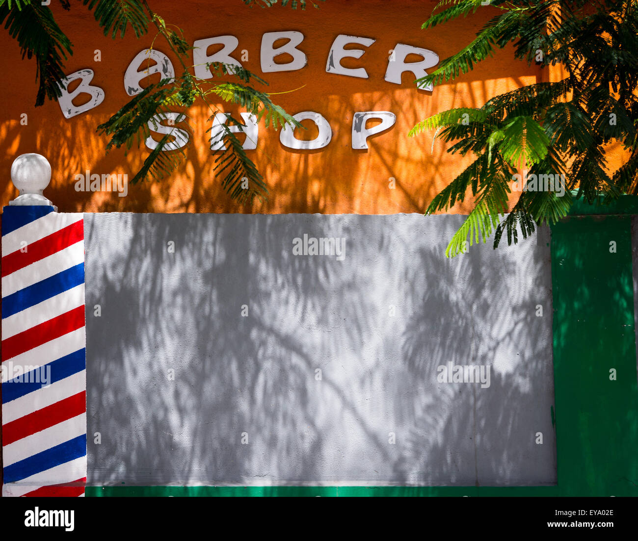 Barber's sign St Martin style, Caribbean Stock Photo - Alamy