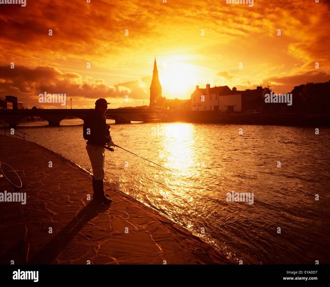 Salmon Fishing, Ridgepool, Ballina, Co Mayo, Ireland Stock Photo - Alamy