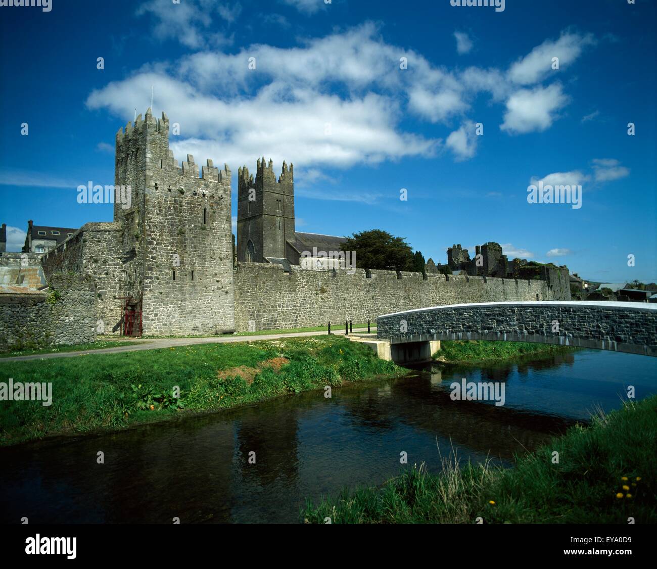 14Th Century Town Walls, River Clashawley, Fethard, Co Tipperary ...