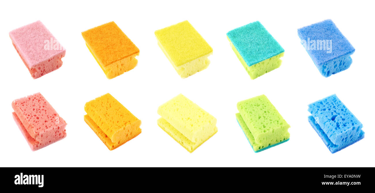 Colorful kitchen sponge set Stock Photo - Alamy