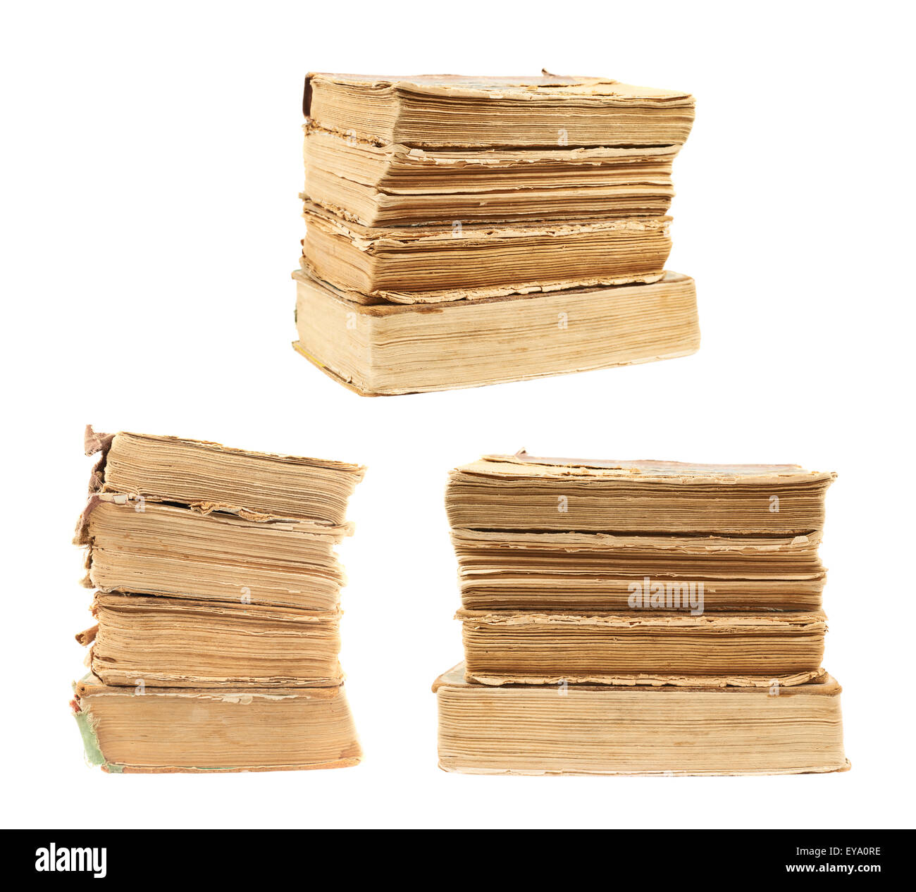 Stack of old decrepit books isolated Stock Photo - Alamy