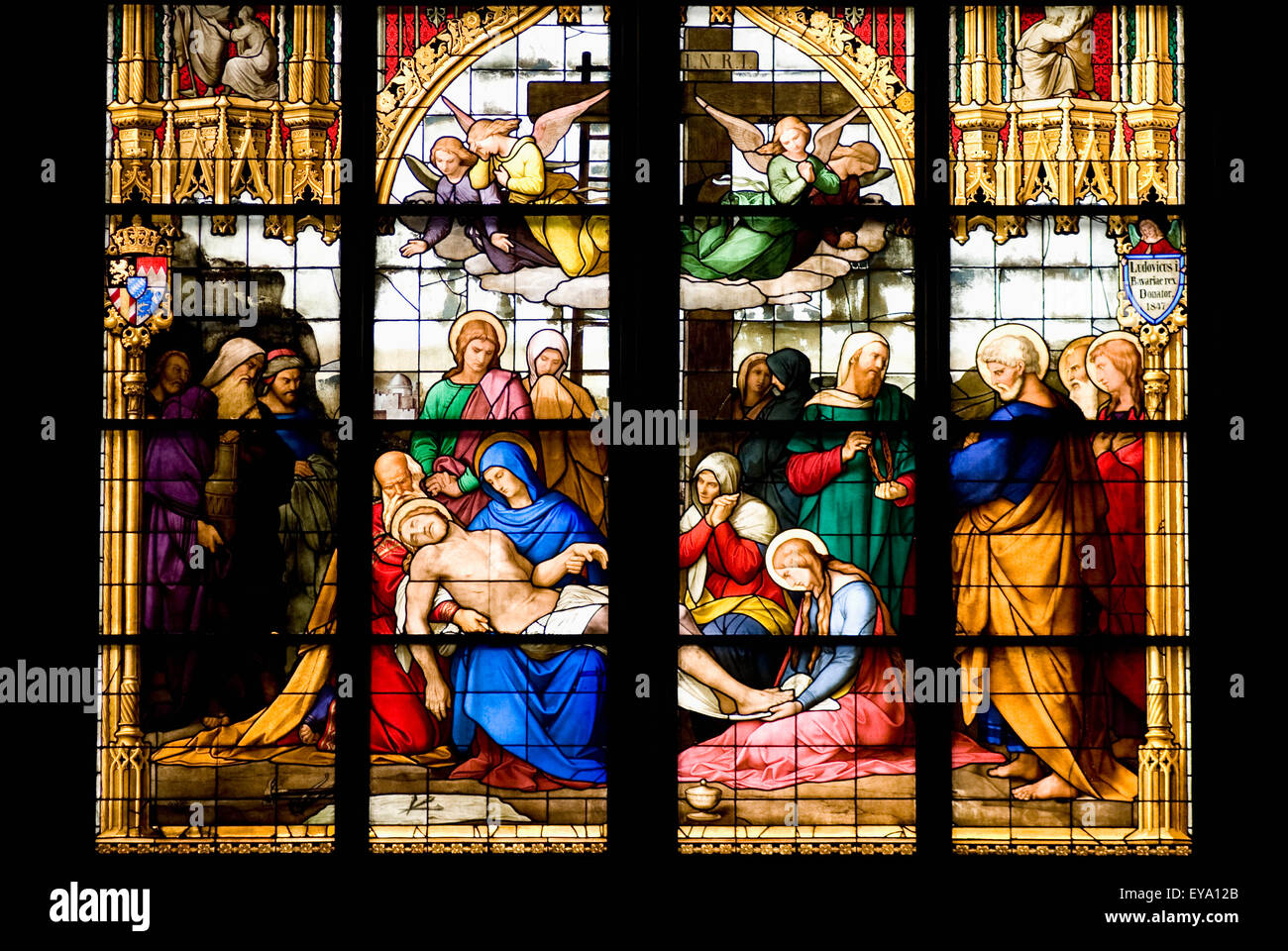 Stained Glass Window At Cologne Cathedral (Kolner Dom), Cologne,Germany ...