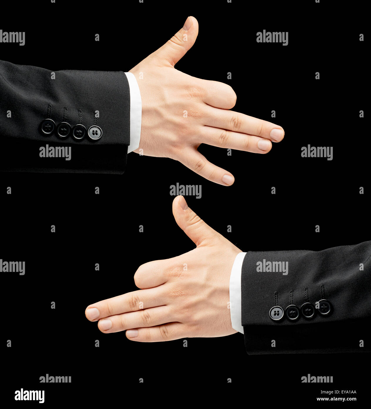 Black suit hand cutout hi-res stock photography and images - Alamy