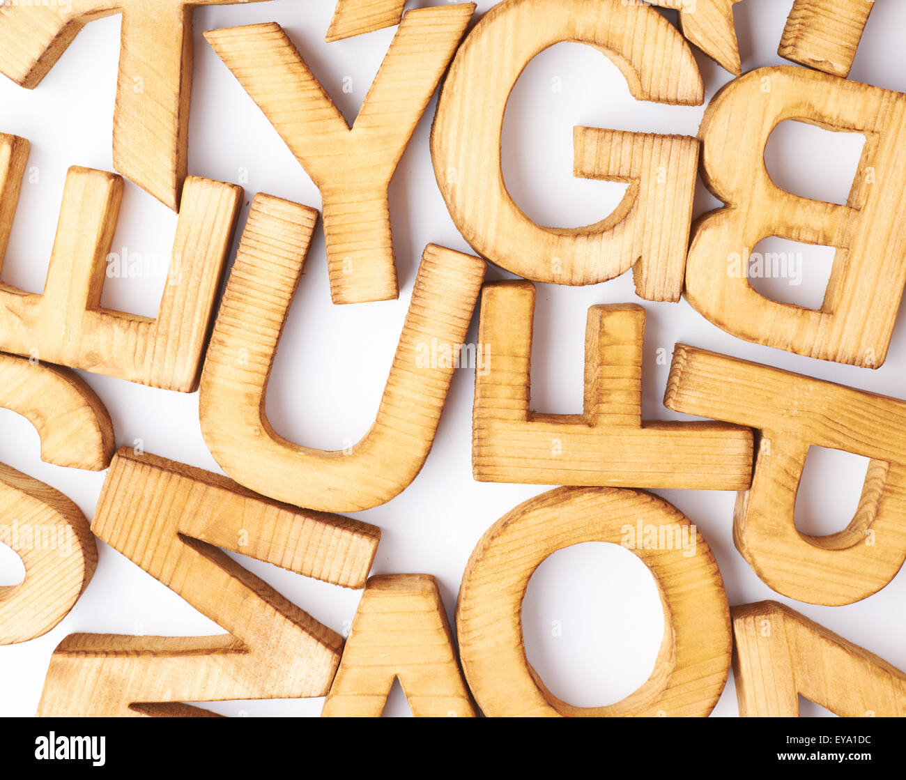 Surface covered with multiple wooden letters Stock Photo - Alamy