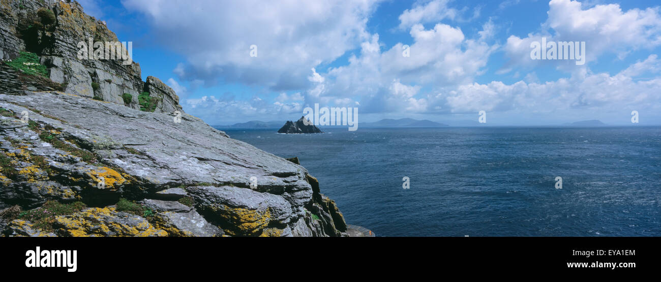 Skellig Islands Coast,Panoramic View, County Kerry,Ireland Stock Photo ...