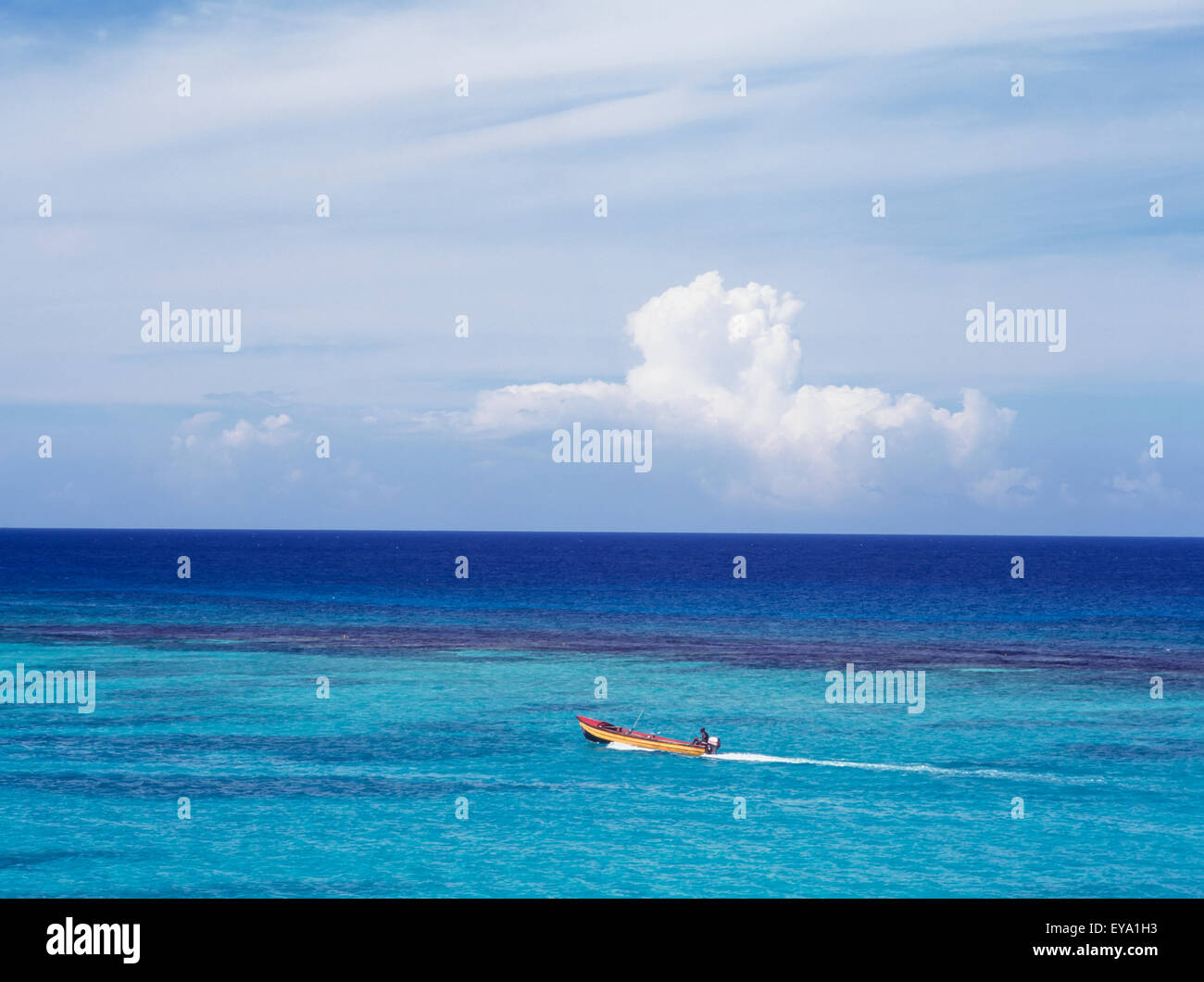 Fisherman On Boat Off The North Coast Ocho Rios,Jamaica Stock Photo - Alamy