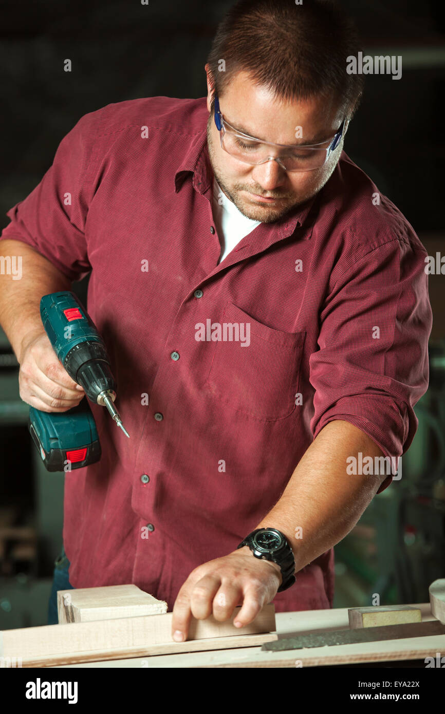 This is photo of professional carpenter at work Stock Photo - Alamy