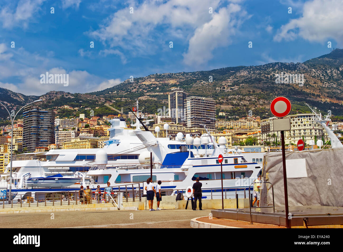 Luxury cruise ships, yachts and personnel in the mediterranean Monaco ...