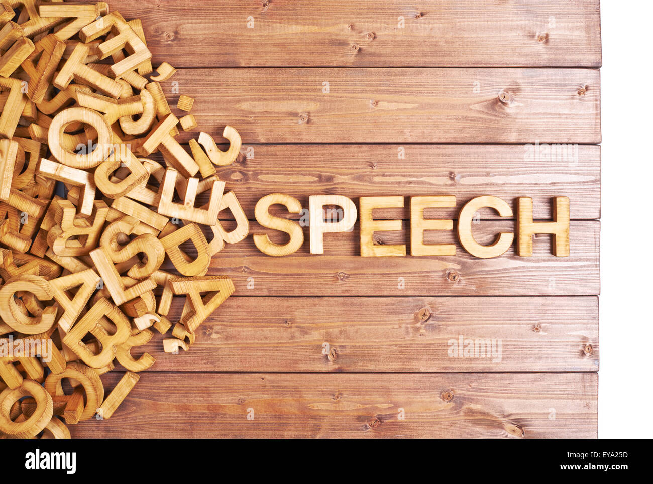 Word speech made with wooden letters Stock Photo - Alamy