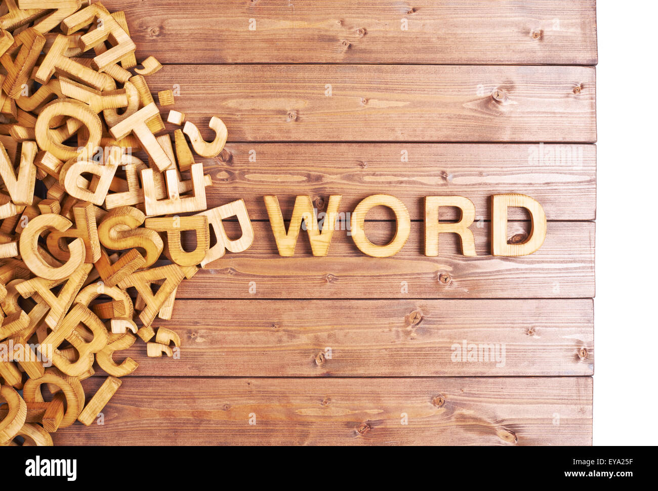 Word word made with wooden letters Stock Photo - Alamy