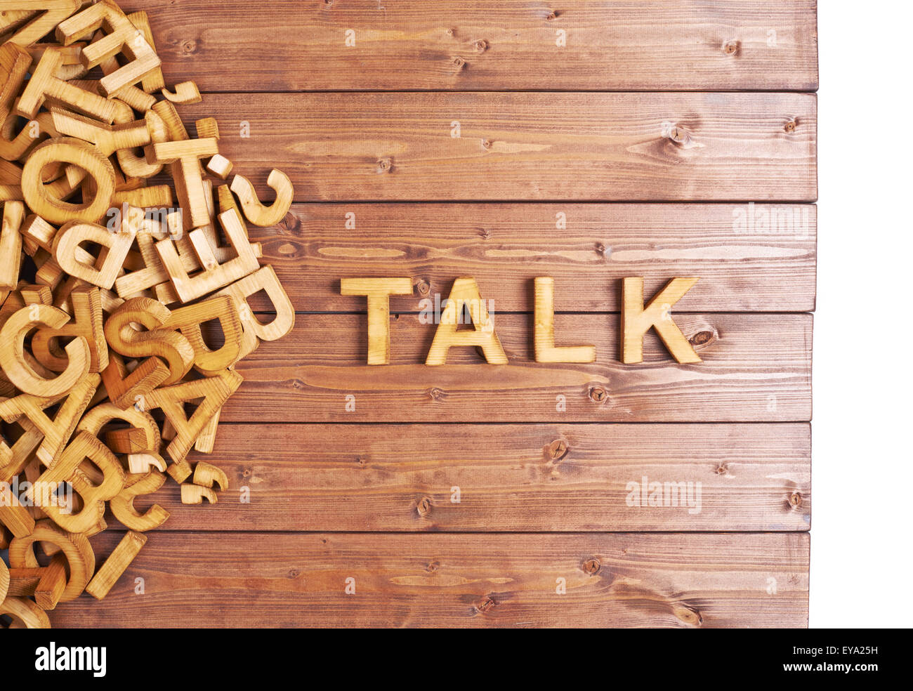 Word talk made with wooden letters Stock Photo - Alamy