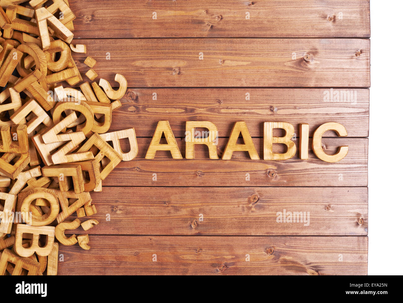 Word arabic made with wooden letters Stock Photo - Alamy