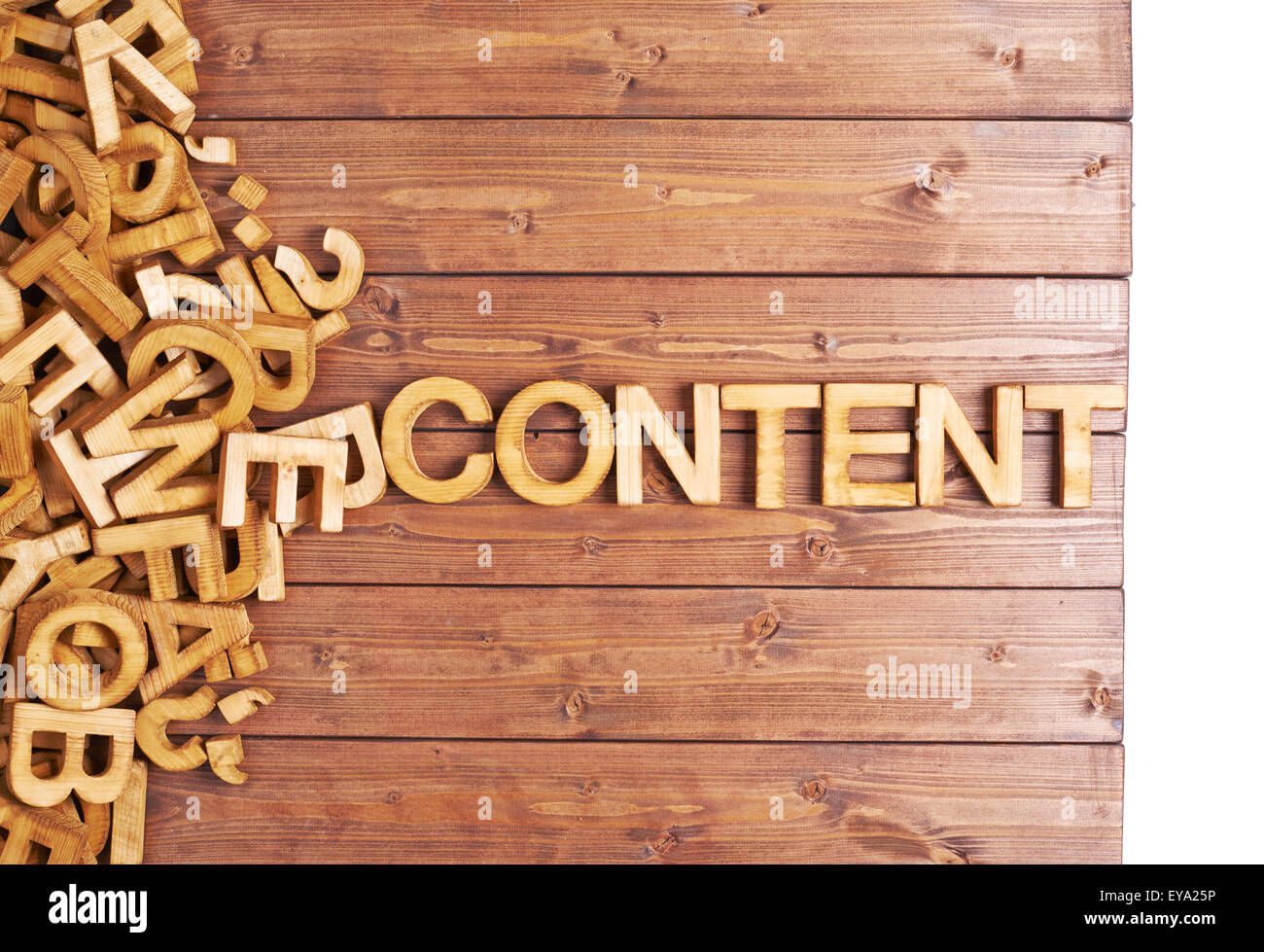 Word content made with wooden letters Stock Photo - Alamy