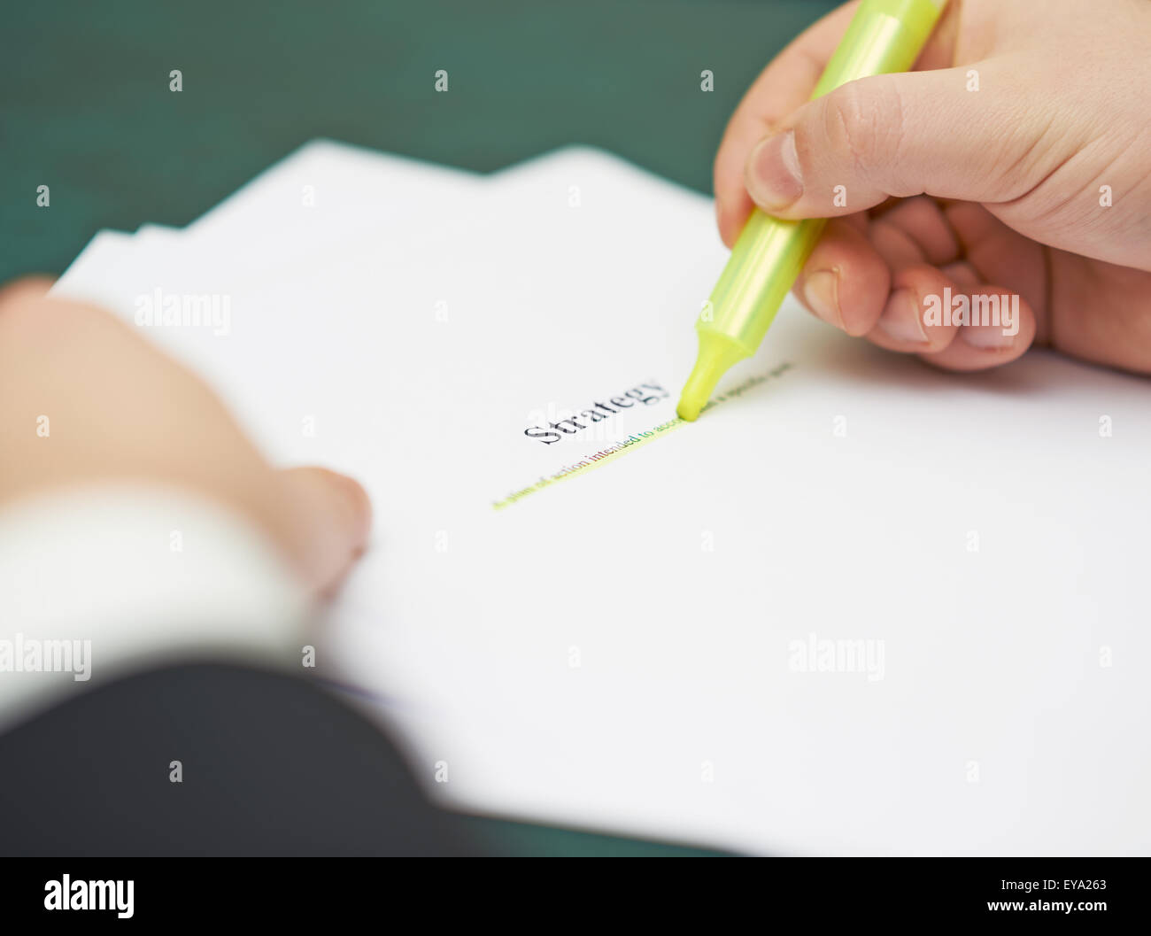 Marking words in a strategy definition Stock Photo - Alamy