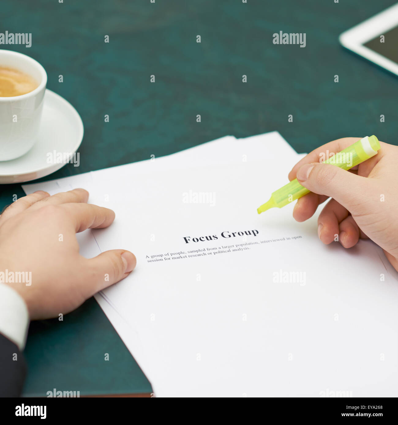 Marking words in a focus group definition Stock Photo - Alamy