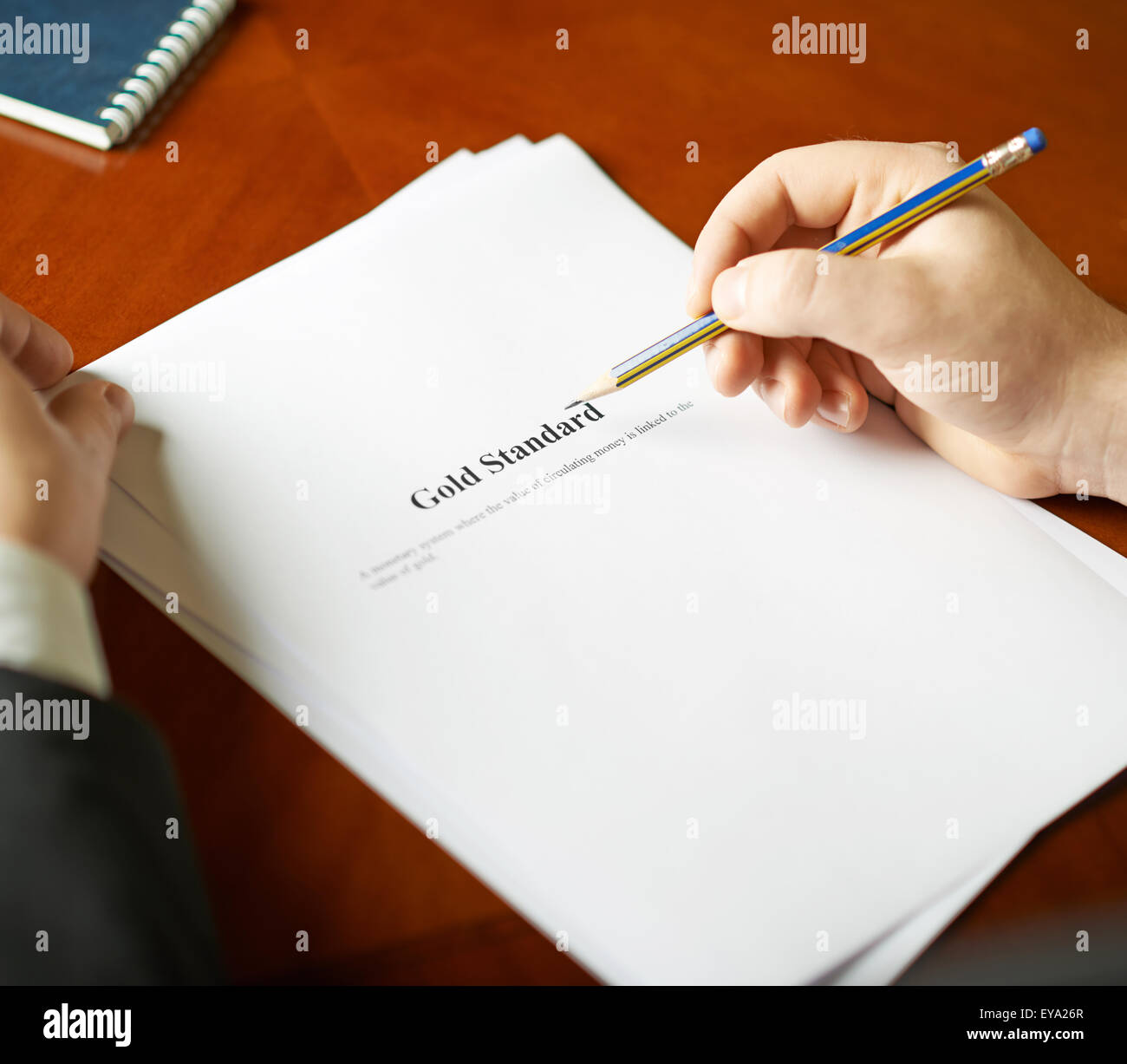 Gold standart definition composition Stock Photo - Alamy