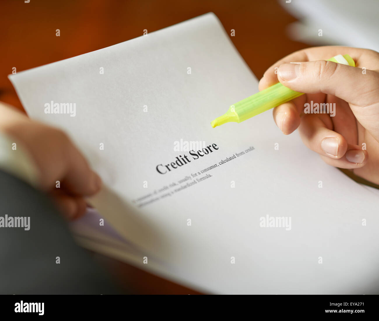 Credit score definition composition Stock Photo - Alamy