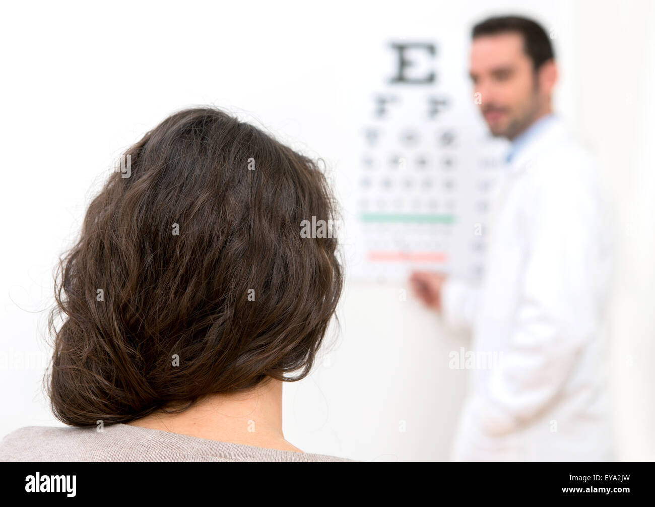Woman doing vision test hi-res stock photography and images - Alamy