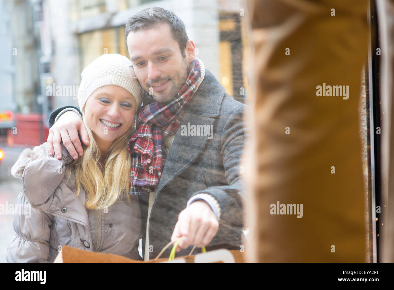 View of an Young attractive couple doing some window shopping Stock ...