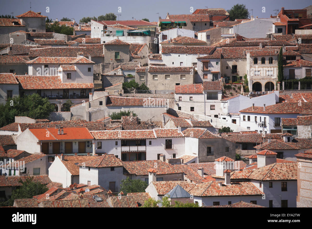 Cityscape With Houses With Tiled Roofs, Chinchon,Spain Stock Photo - Alamy
