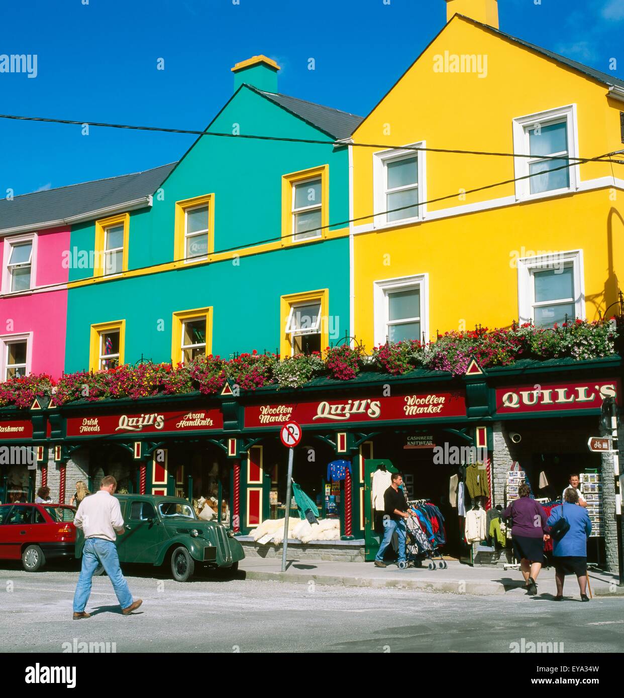 Kenmare, Co Kerry, Ireland; Market And Colorful Buildings Stock Photo ...