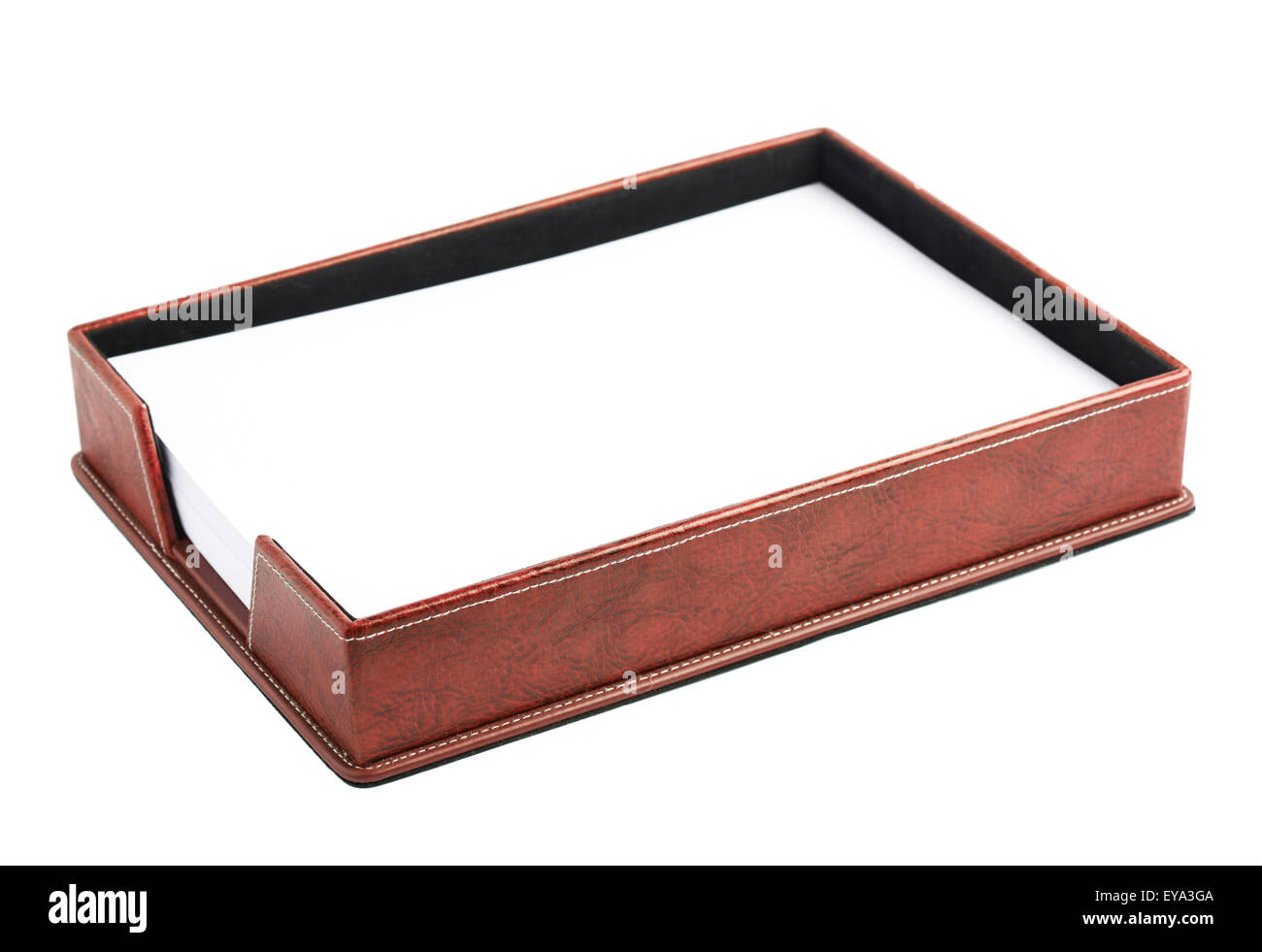 Red leather paper holder box Stock Photo - Alamy